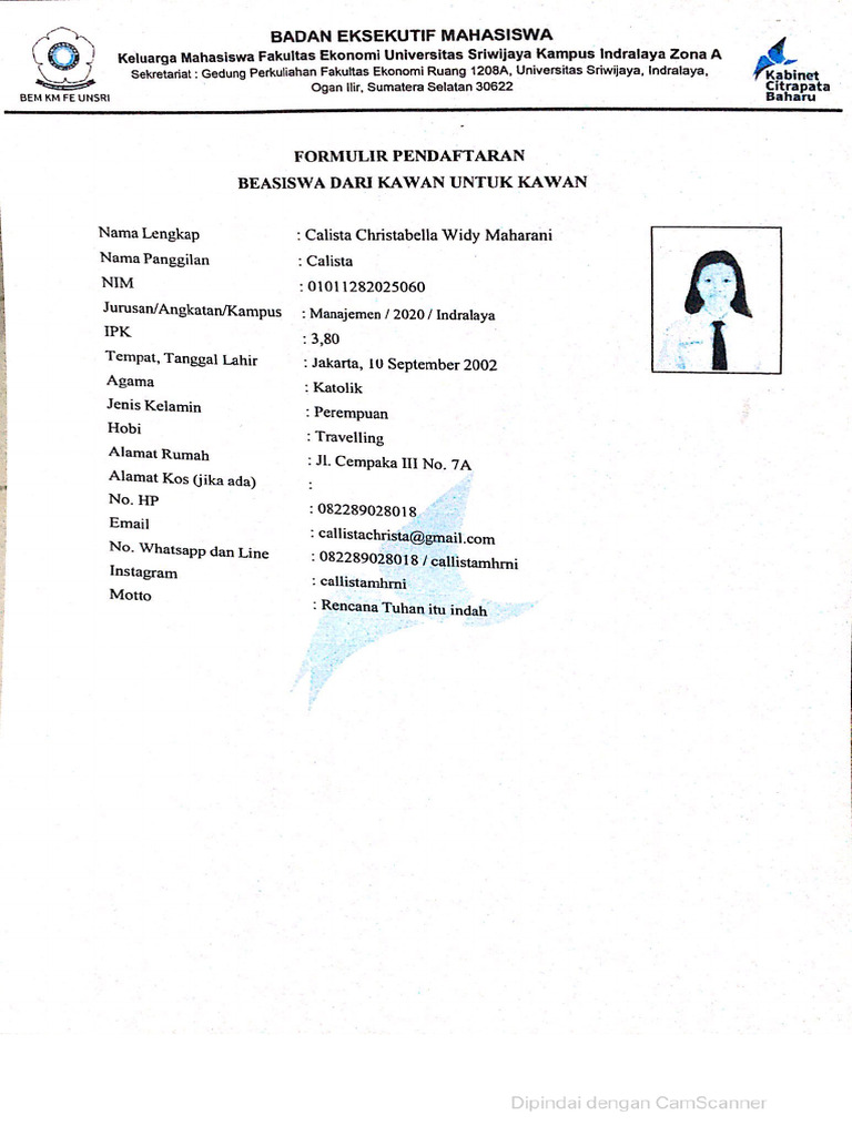 Formulir Pendaftaran BDKUK 2021 | PDF