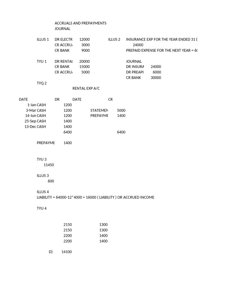 Ch.10 Accruals and Prepayments | PDF