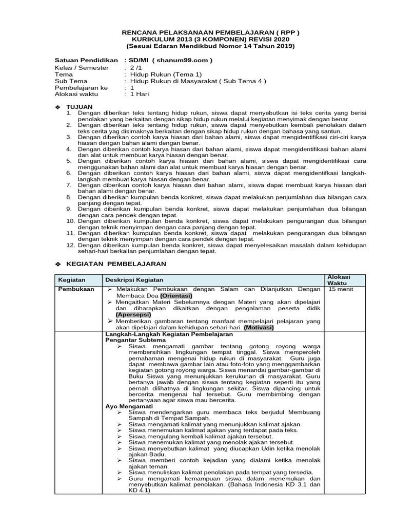 Kelas 2 T1 SB4 | PDF