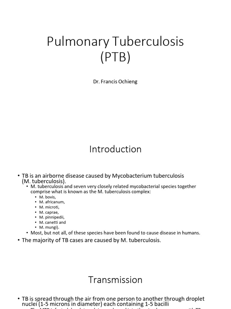Pulmonary Tuberculosis (PTB) | PDF | Tuberculosis | Cytotoxic T Cell