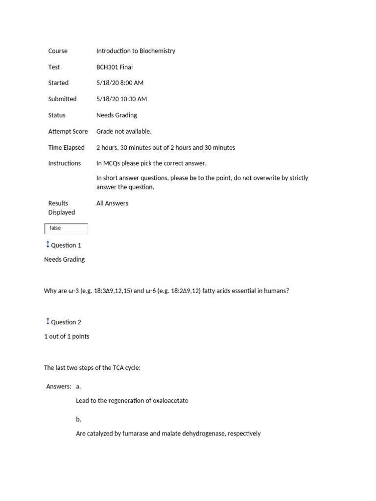 Biochemistry Final 1 | PDF | Electron Transport Chain | Diet & Nutrition