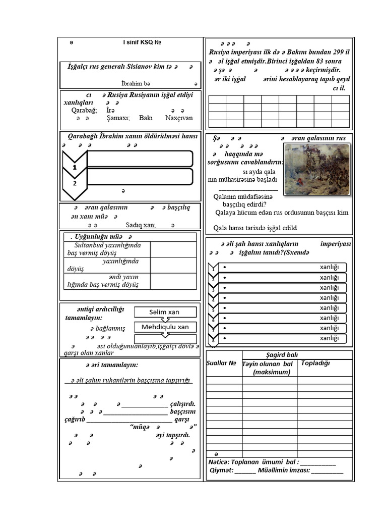 Azərbaycan Tarixi VIII Sinif KSQ 6 | PDF