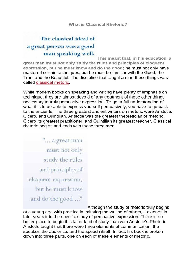 What Is Classical Rhetoric | PDF | Rhetoric | Public Speaking