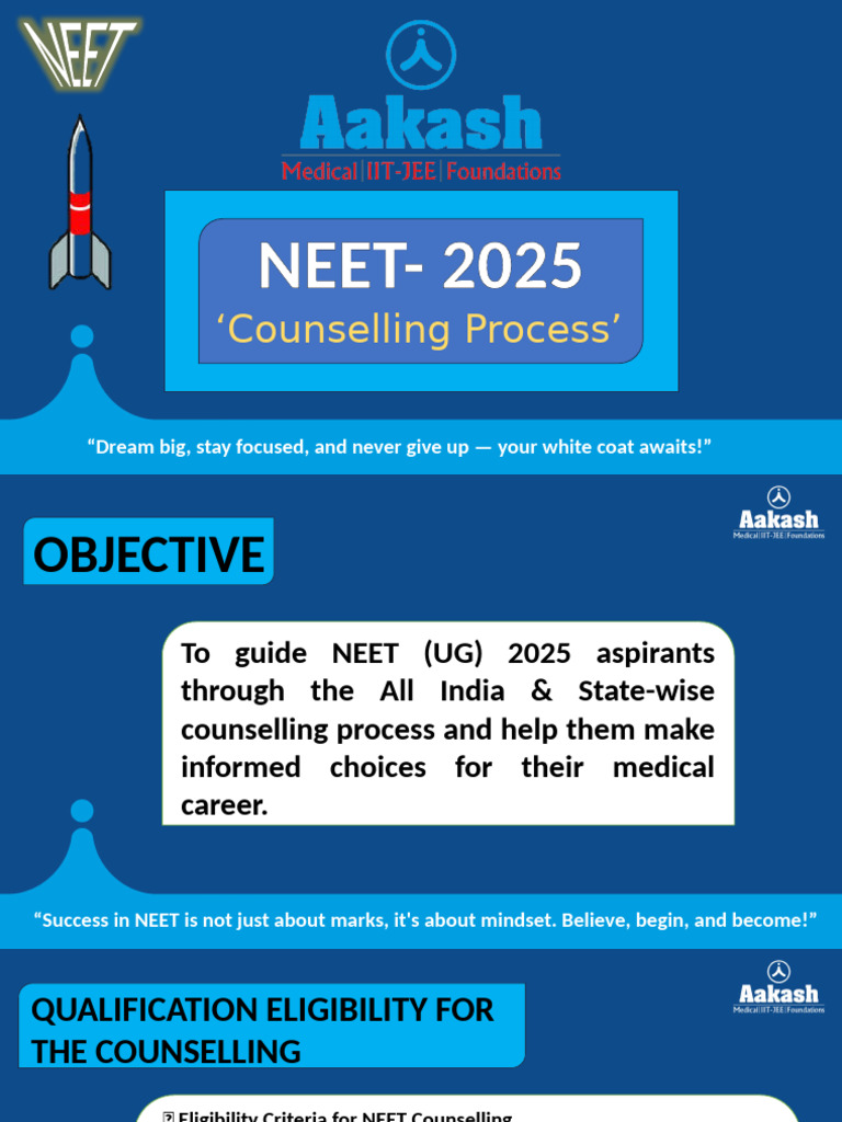 NEET 2025 Counselling Guide | PDF | Qualifications | Government Of India