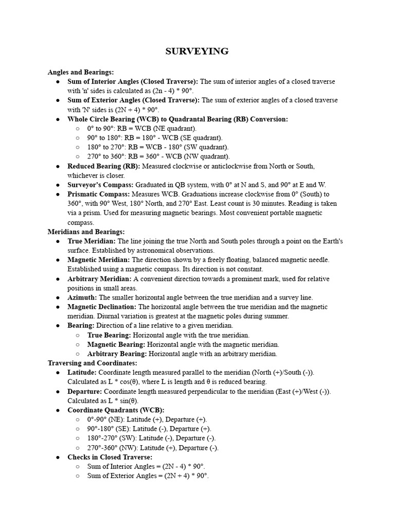 Crux of Each Points for exam revision | PDF | Deep Foundation | Surveying