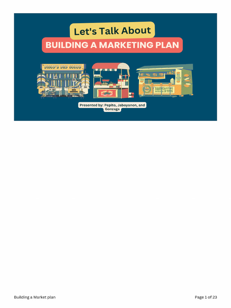 Building A Market Plan | PDF