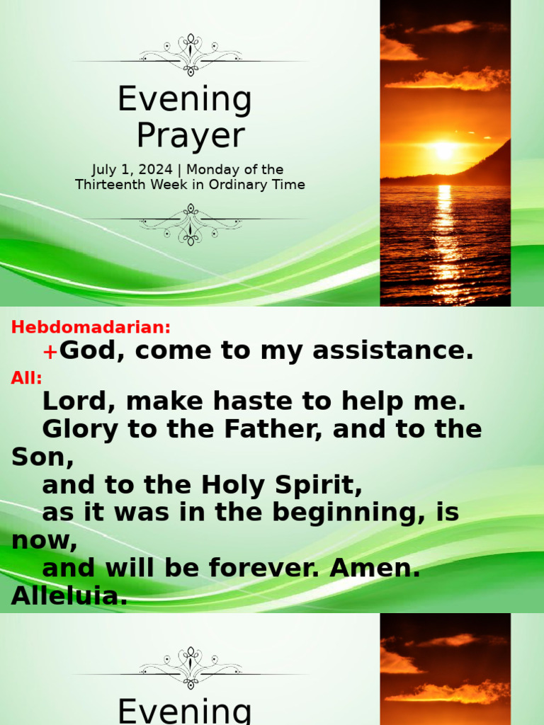 Evening Prayer - July 1, 2024 | PDF | Mary, Mother Of Jesus | God The ...