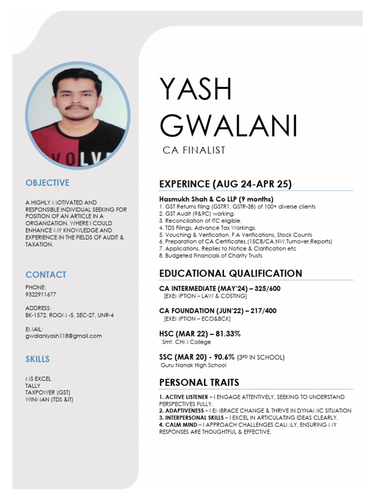 Yash CV | PDF