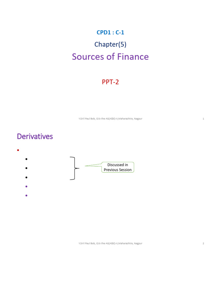 Sources of Finance Part 2 | PDF | Option (Finance) | Put Option