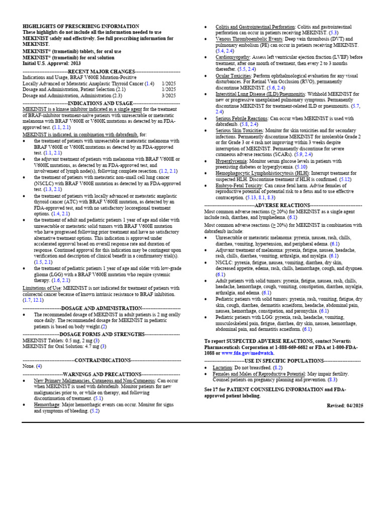 Mekinist. Mekinist Mekinist: Reference ID: 5566168 | PDF | Metastasis ...