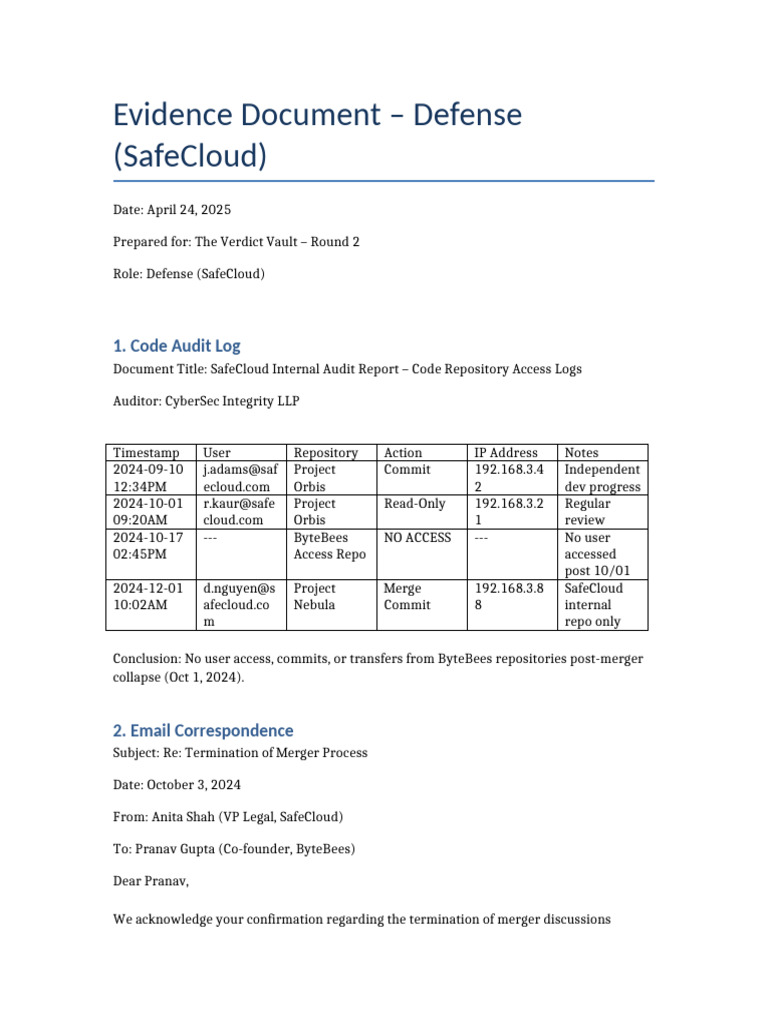 SafeCloud Defense Evidence | PDF | Non Disclosure Agreement ...