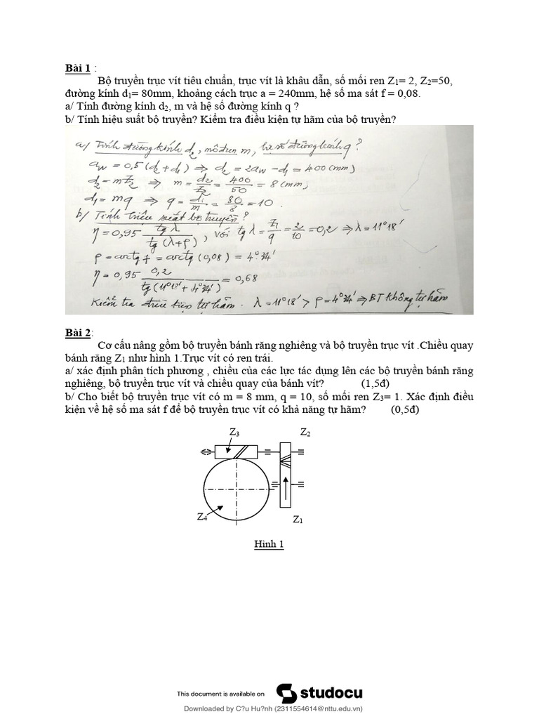 Giai Bai Tap Truc Vit Dsadsa | PDF