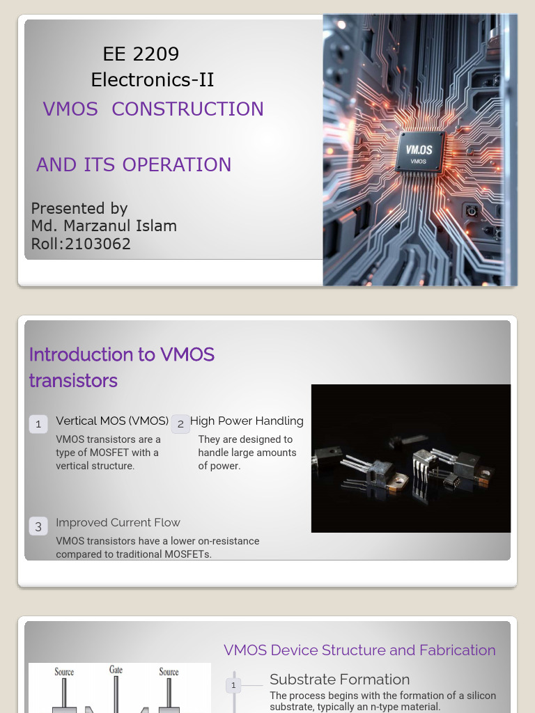 VMOS Transistors: Structure and Benefits | PDF