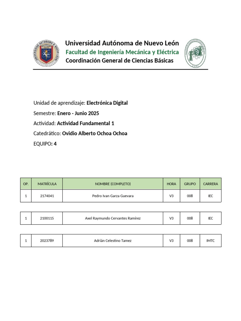 AF2, Electronica Digital (1) | PDF | Puerta lógica | Electrónica