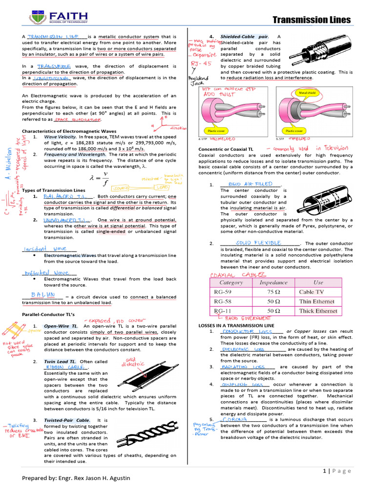 Transmission Lines: Types and Characteristics | PDF | Transmission Line ...