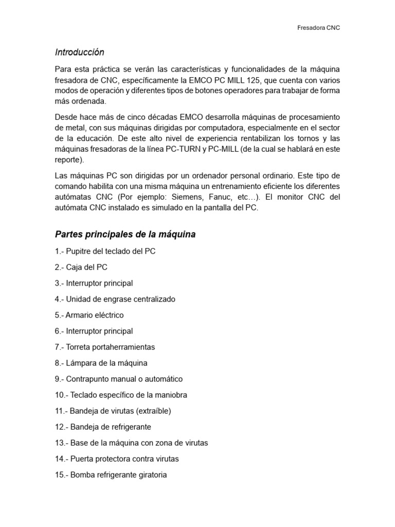 P5 CNC | PDF | Control numerico | Sector secundario de la economía