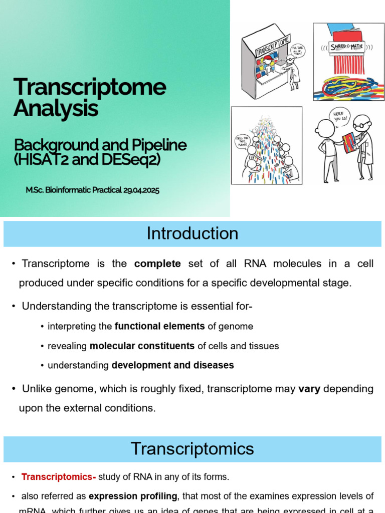 M.SC Transcriptome Analysis 2025 | PDF | Transcriptome | Computational ...