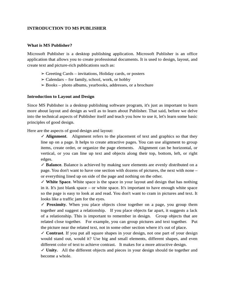 Introduction to Microsoft Publisher | PDF | Window (Computing) | Page ...