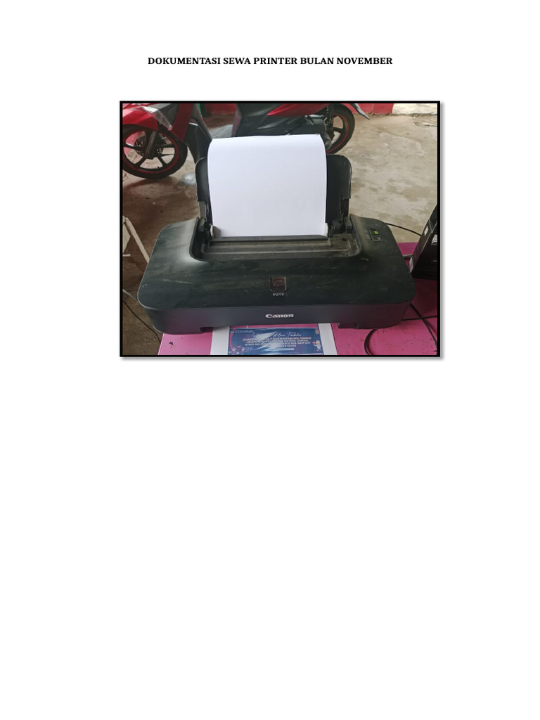 Dokumentasi Sewa Printer Bulan November | PDF