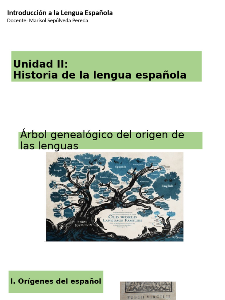 PPT 4 Unidad II Historia de La Lengua Española | PDF | Lengua española ...