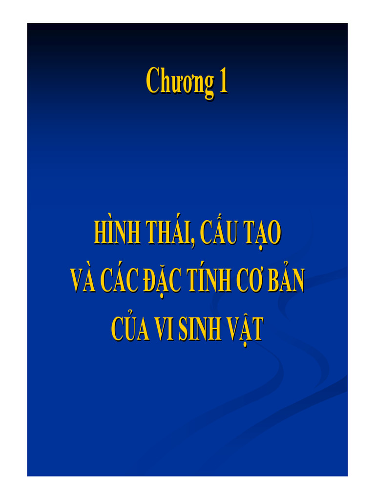 Chương 1 - Hinh Thai Cau Tao Va Cac Dac Tinh Co Ban Cua VSV | PDF