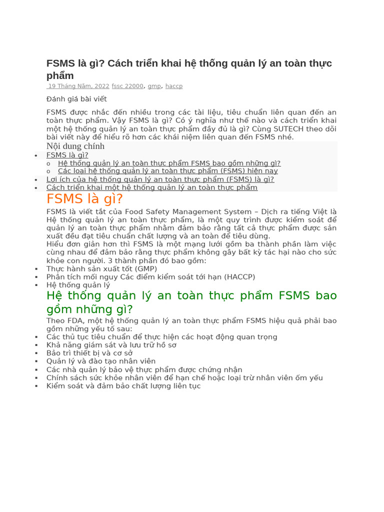 FSMS | PDF