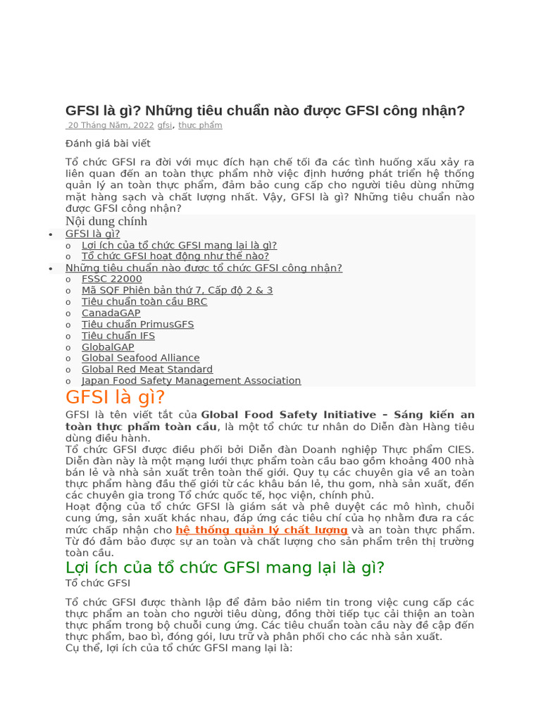 GFSI | PDF