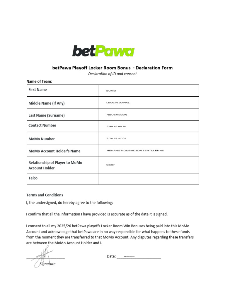 Sample Declaration form-1 | PDF