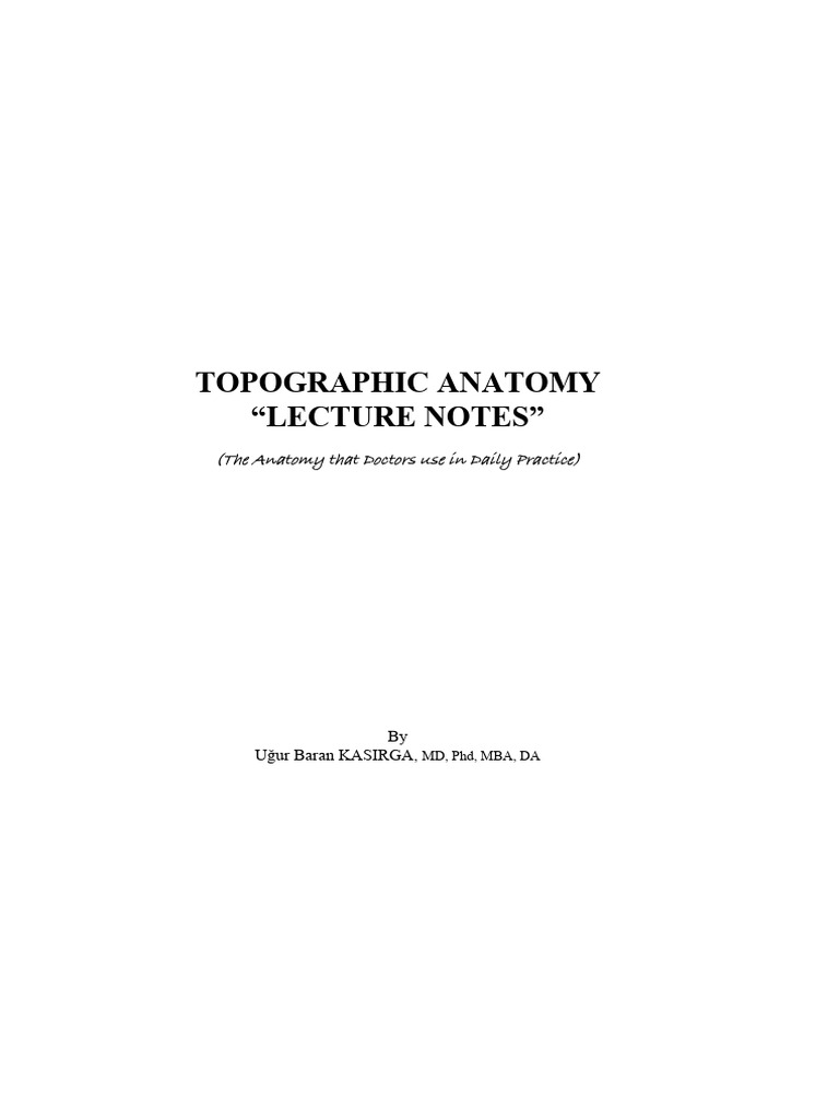Topographic Anatomy Lecture Notes | PDF | Common Carotid Artery | Neck