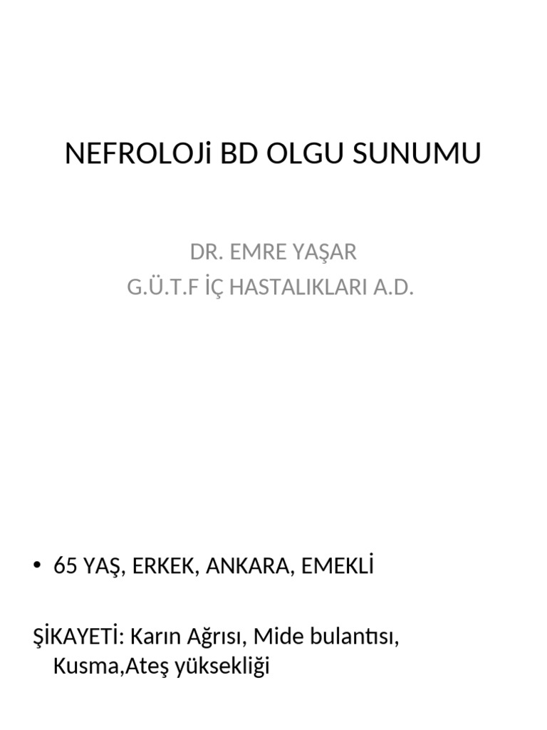 Nefroloji Olgu Sunumu | PDF