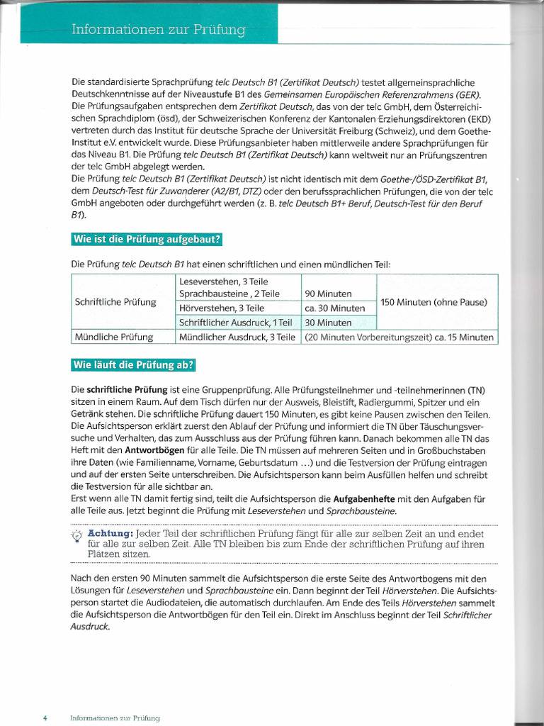 Informationen Zur Telc B1 | PDF