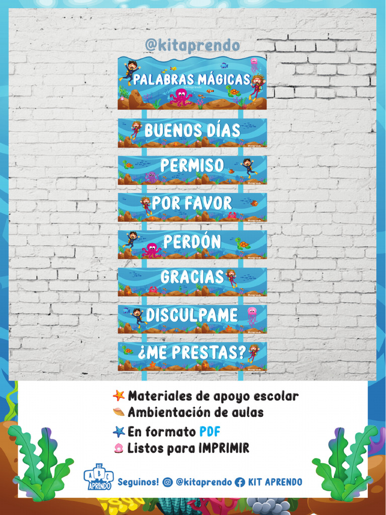 KIT BAJO EL MAR - Palabras Mágicas | PDF