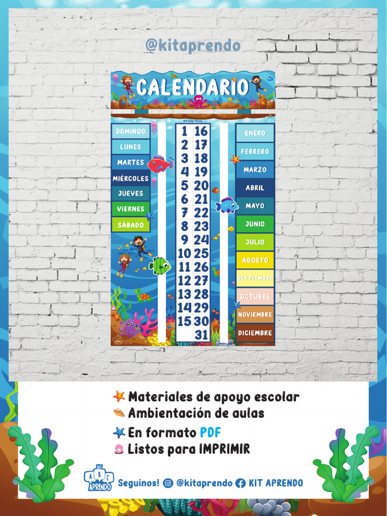 KIT Bajo El Mar - Calendario | PDF