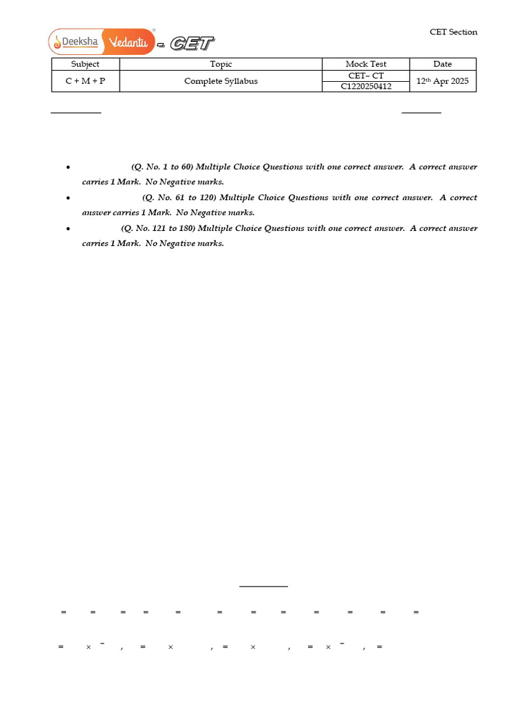 01-Cet-Mt C+M+P - 12-04-2025 - M2 | PDF | Acid | Methyl Group