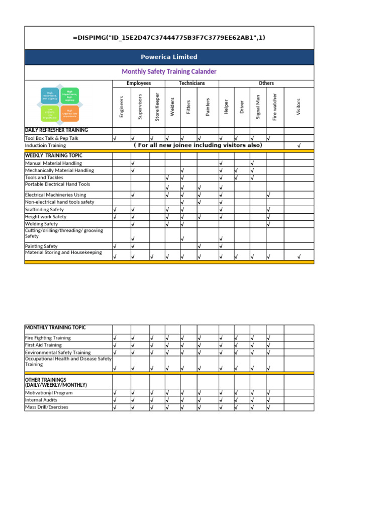 Training Calander | PDF