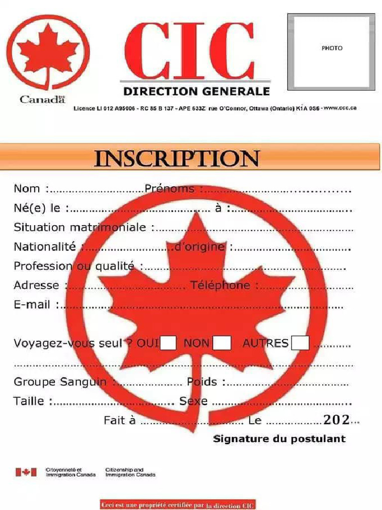 Formulaire D'inscription | PDF