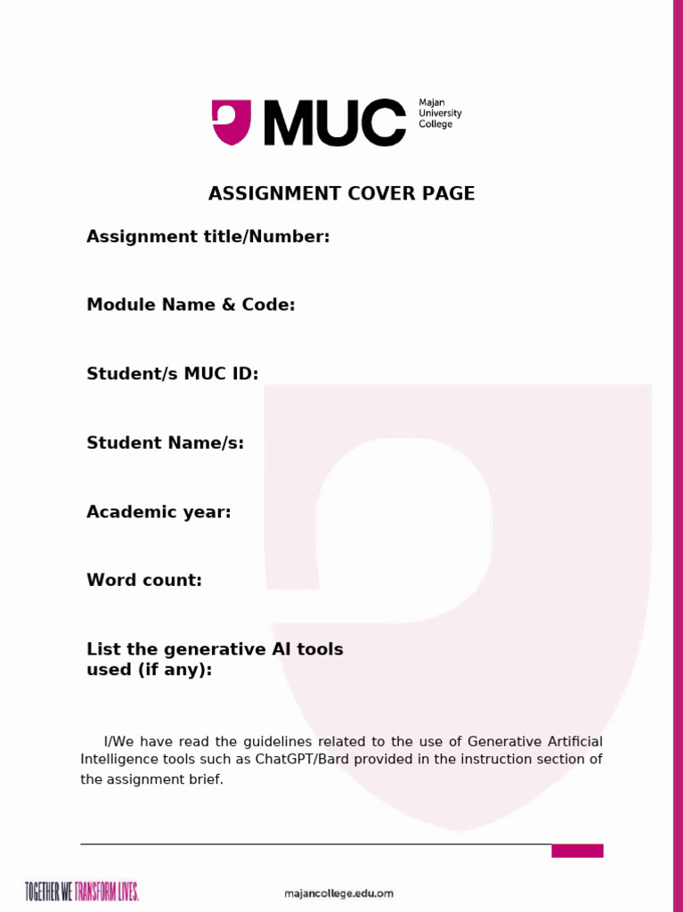 Assignment Cover Page | PDF