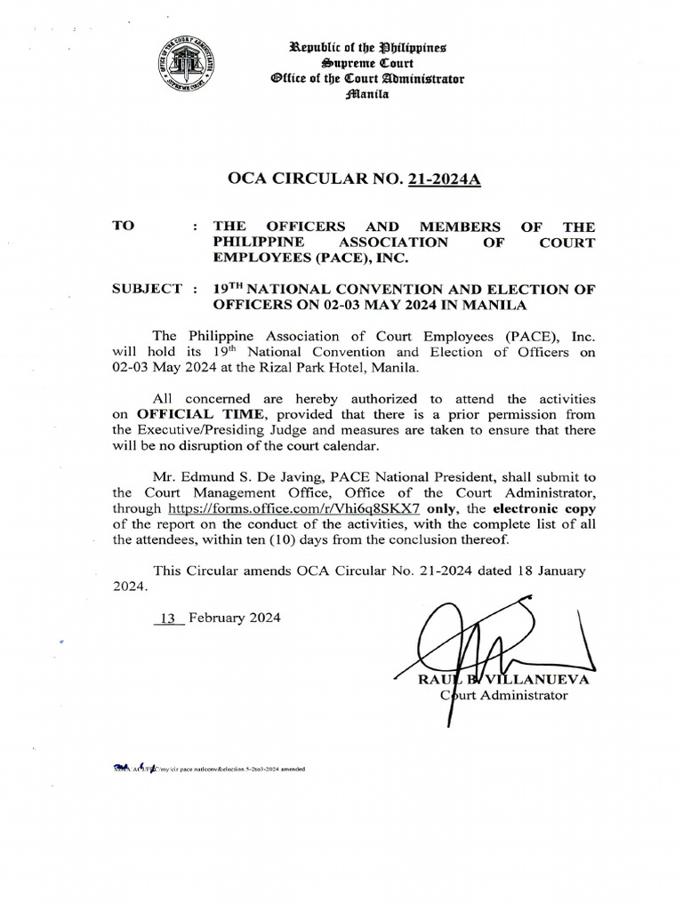 OCA Circular No. 21 2024 A | PDF