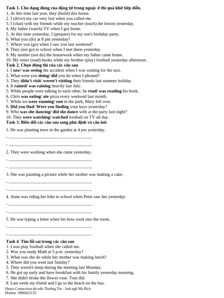 bt thì QKTD cơ bản | PDF