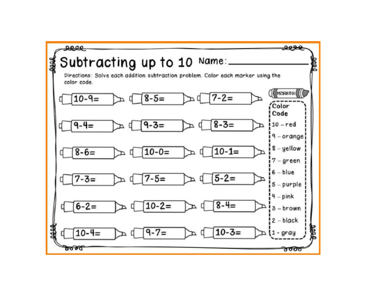 Subtracting Up To 10 | PDF