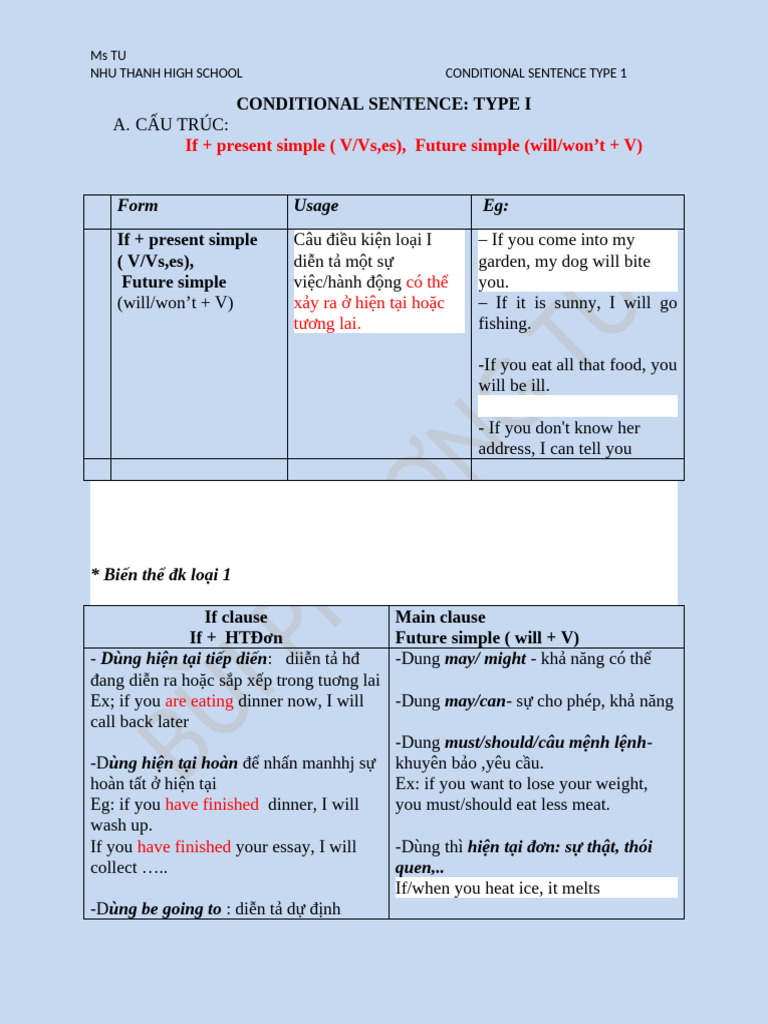 CONDITIONAL-SENTENCE-type-1-MS-TU | PDF