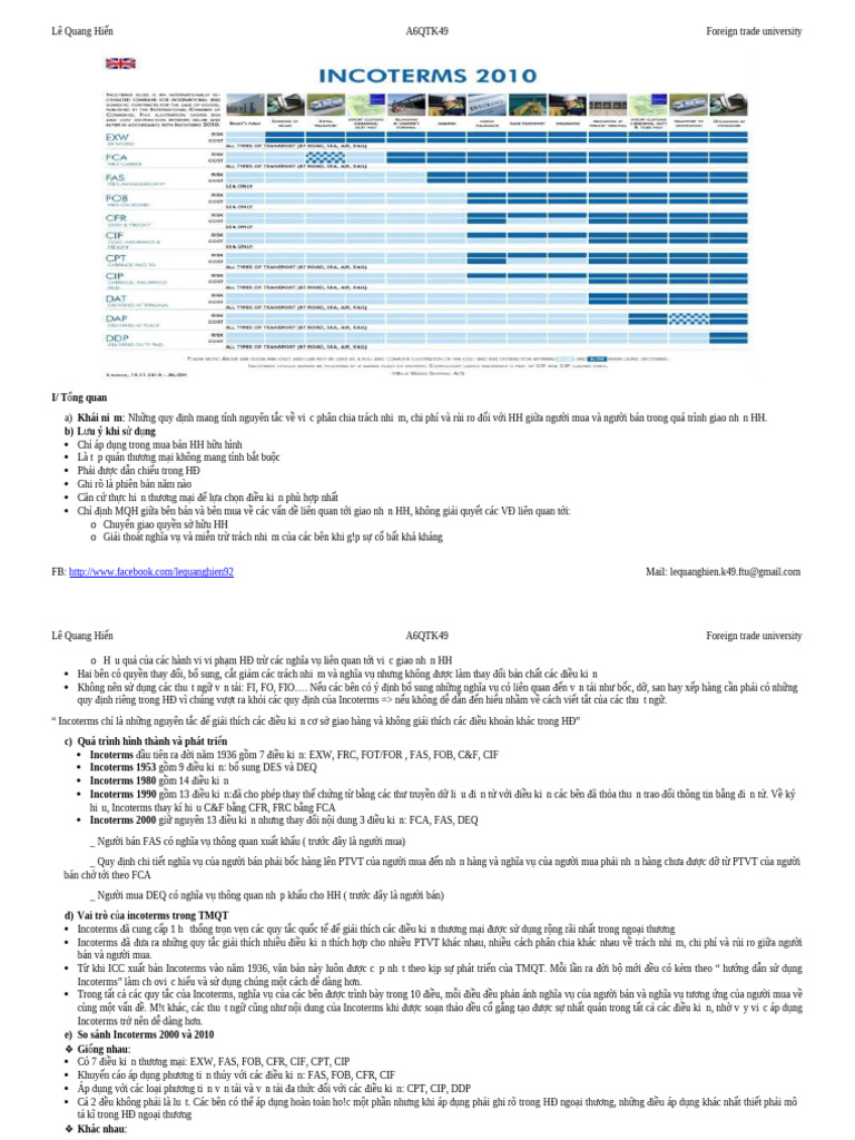 Incoterm 2010 - Full (Update) | PDF