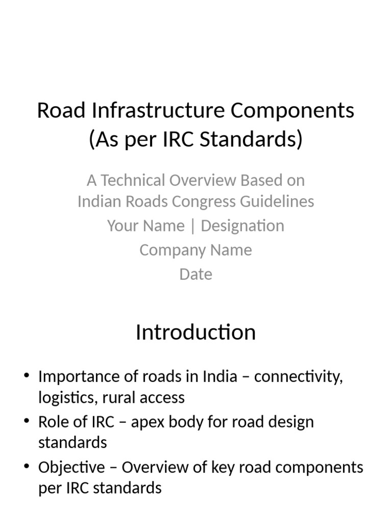 Road Infrastructure IRC Standards | PDF | Road | Road Infrastructure