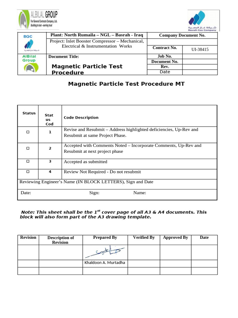MT Procedure MT | PDF | Nondestructive Testing | Welding