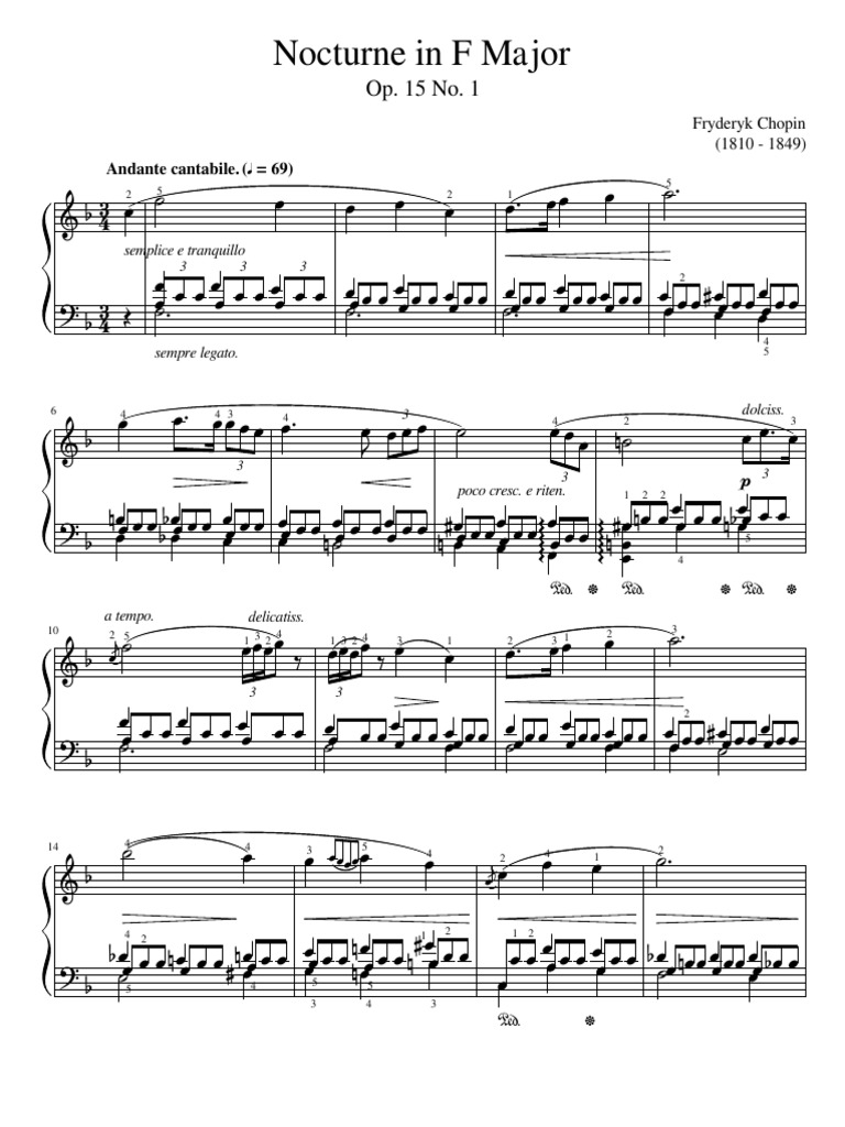 Chopin Nocturne Op. 15 No. 1 Analysis | PDF | Musical Forms | Elements ...