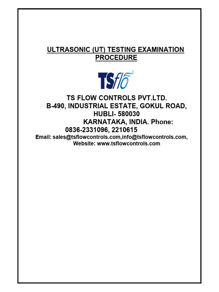 Ultrasonic Testing Procedure Guide | PDF | Nondestructive Testing ...