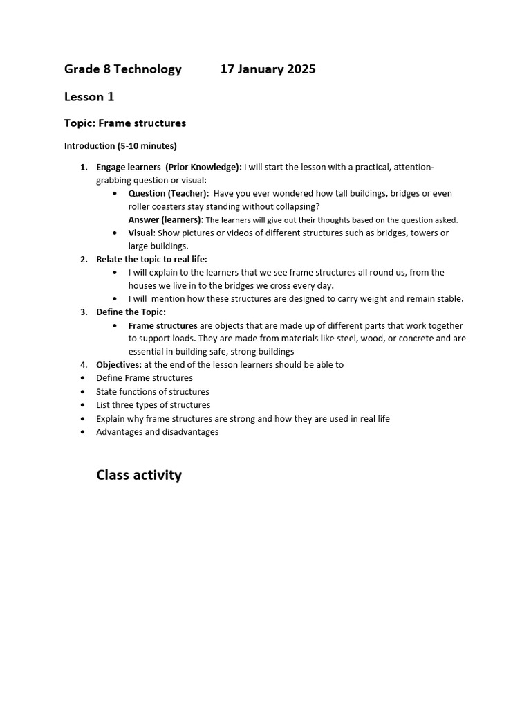 Grade 9 Technology 17 January 2025 | PDF | Drawing | Perspective ...