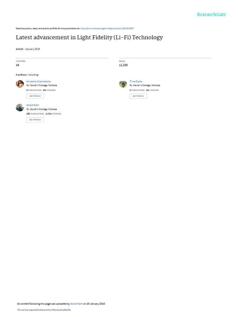 Latest Advancement in Light Fidelity Li Fi Technology | PDF | Wi Fi ...