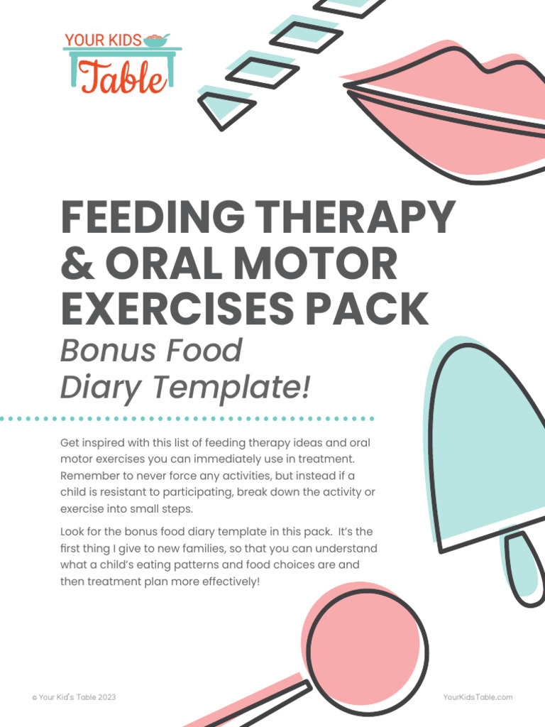 Feeding Therapy and Oral Motor Exercises Printable Update | PDF | Mouth ...