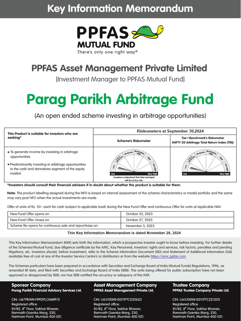 kim-parag-parikh-arbitrage-fund | PDF | Futures Contract | Derivative (Finance)